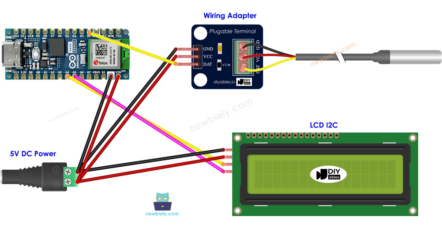 Arduino Nano ESP32 - Temperatursensor - LCD