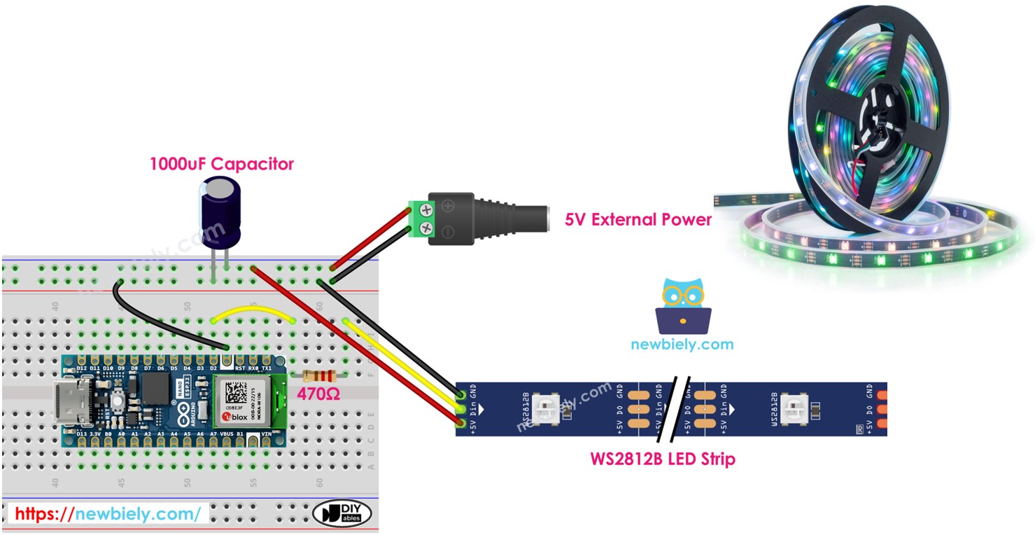 Arduino Nano ESP32 - WS2812B LED-Streifen