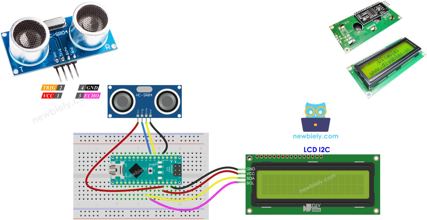 Arduino Nano - Ultraschallsensor - LCD