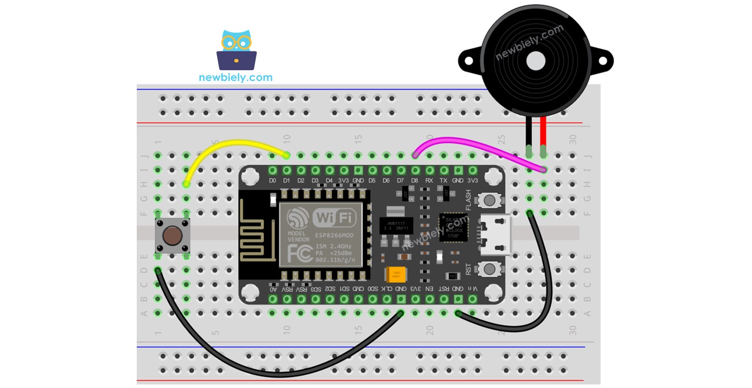 ESP8266 - Taste - Piezo-Buzzer